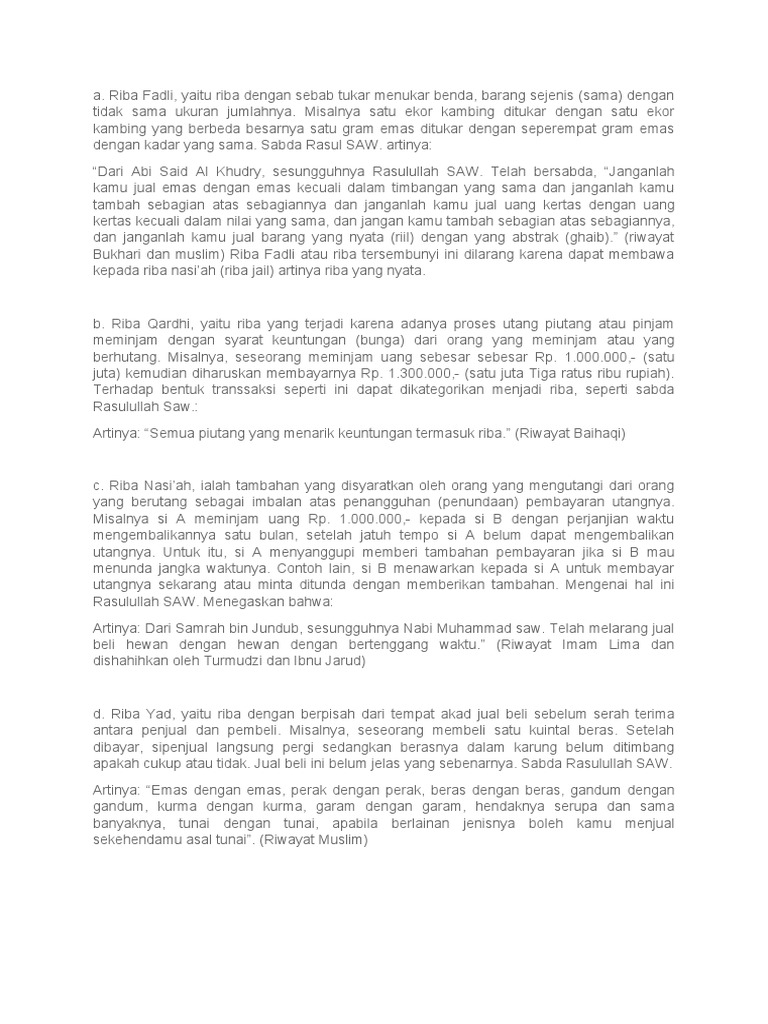 Macam-Macam Riba | PDF