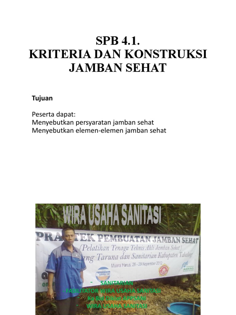 MB 4.1 Kriteria Dan Konstruksi Jamban Sehat | PDF
