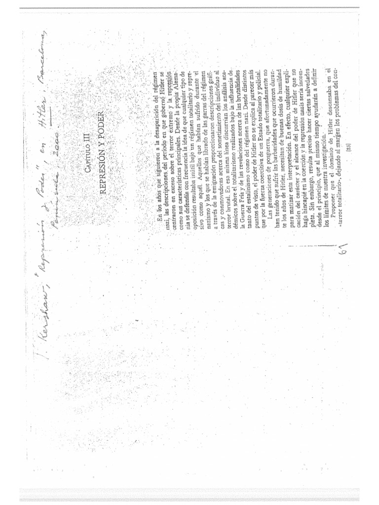 Kershaw, I. Hitler. Barcelona. Pen+¡nsula. 2000. Cap. 3 Represi+ N y Poder. | PDF