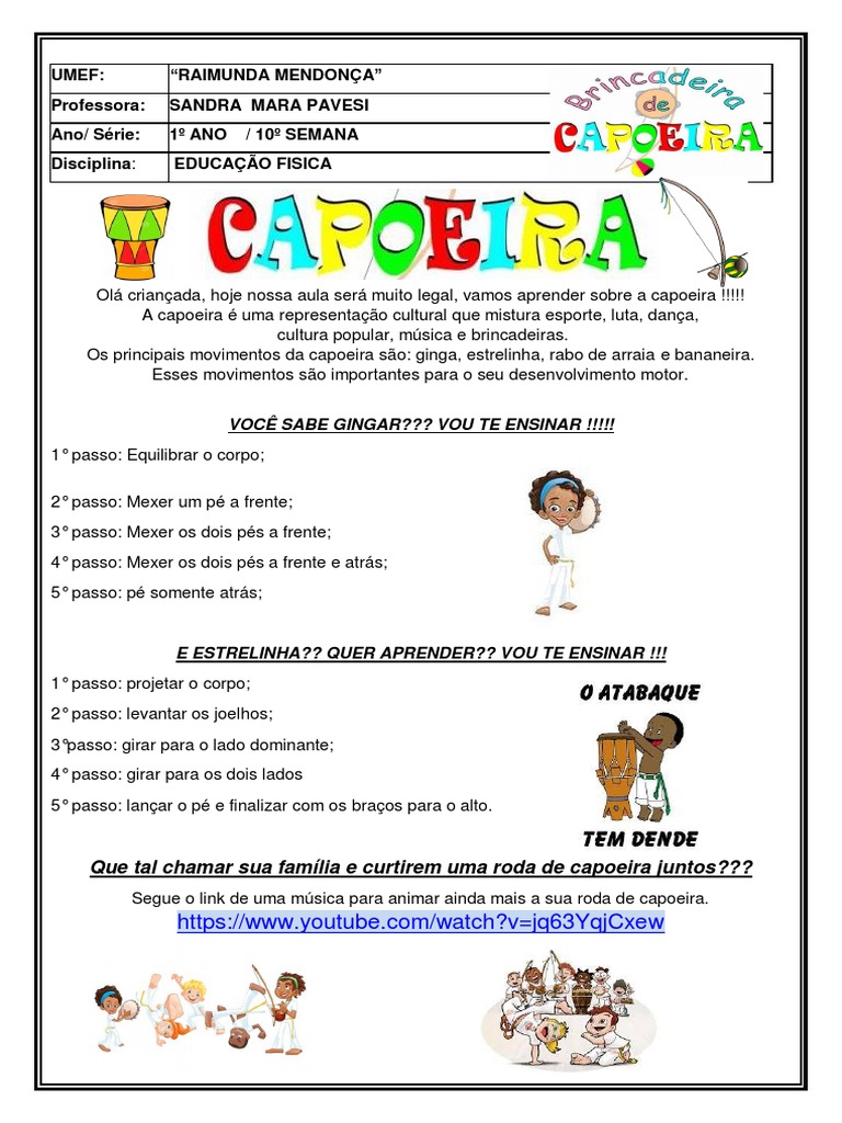 Atividade Capoeira Sandra PDF | PDF | Arte