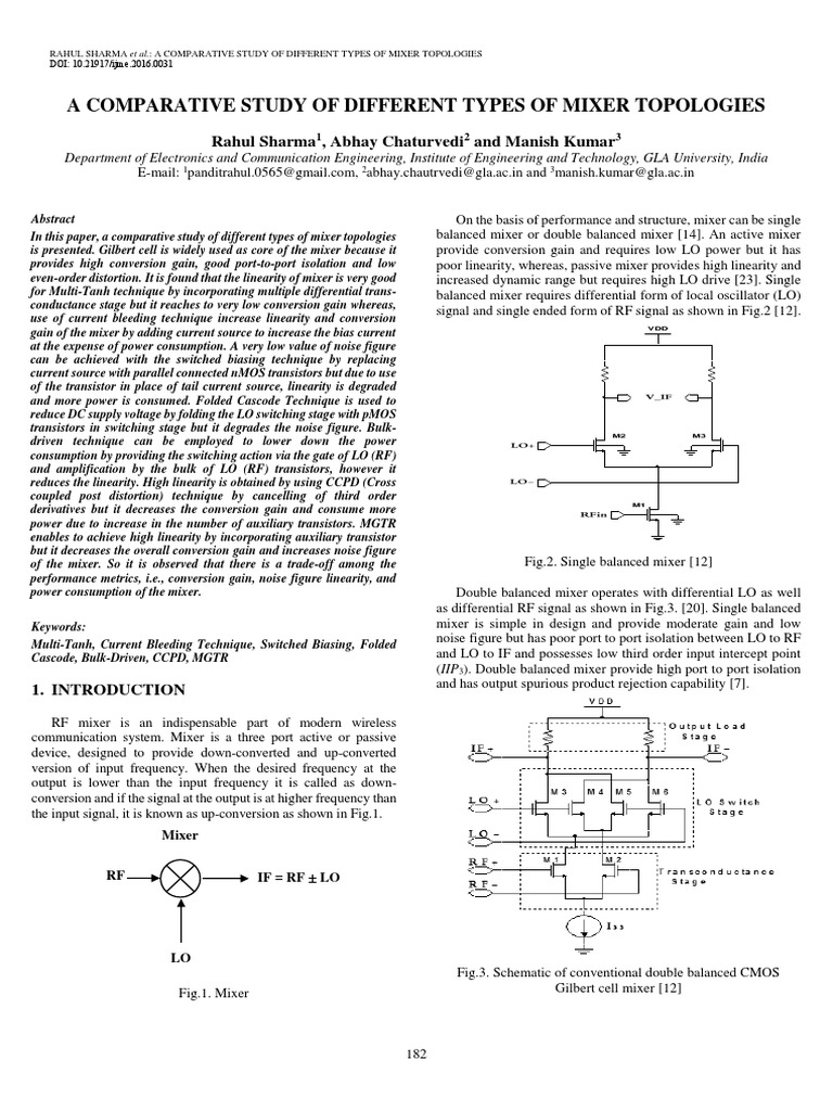 A Comparative Study of Different Types of Mixer To | PDF | Field Effect ...