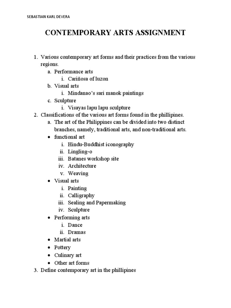 Contemporary Arts Assignment | Download Free PDF | Aesthetics