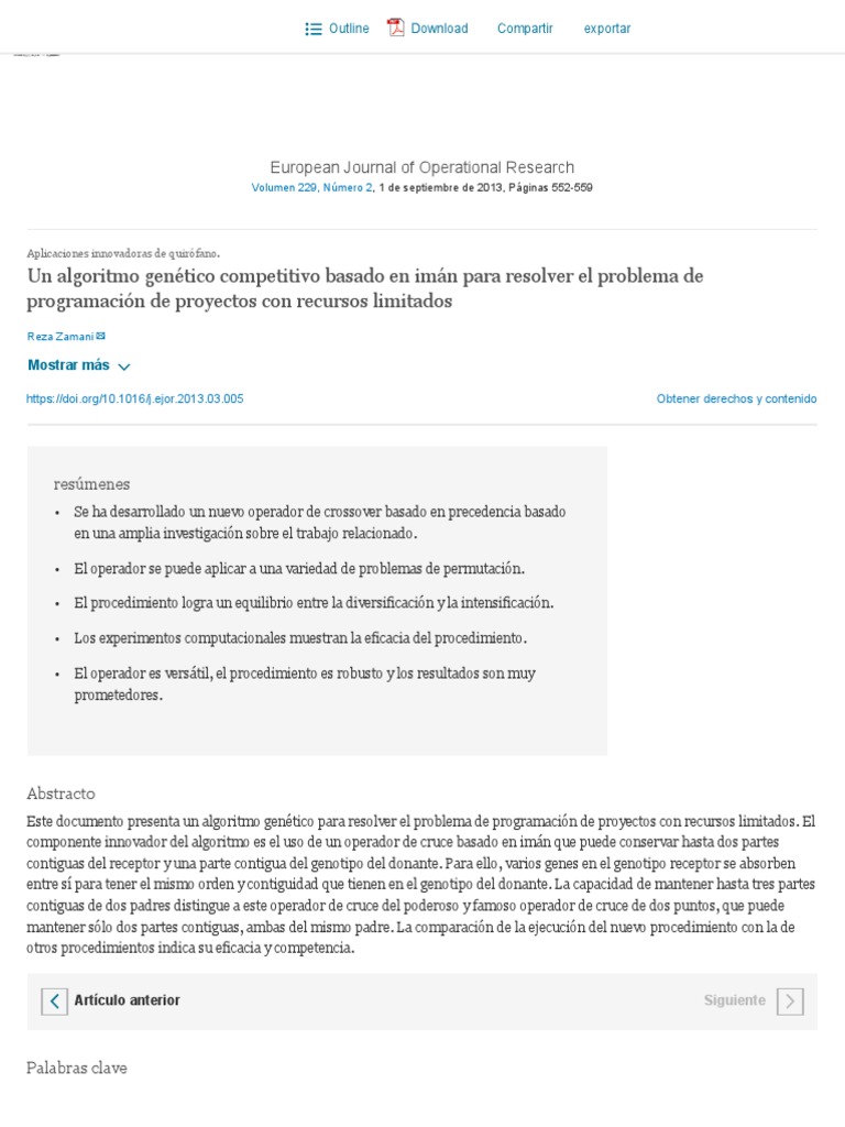 A Competitive Magnet-Based Genetic Algorithm For Solving The Resource-Constrained Project ...