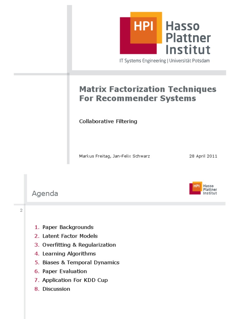 Matrix Factorization Techniques For Recommender Systems Collaborative Filtering Pdf Matrix
