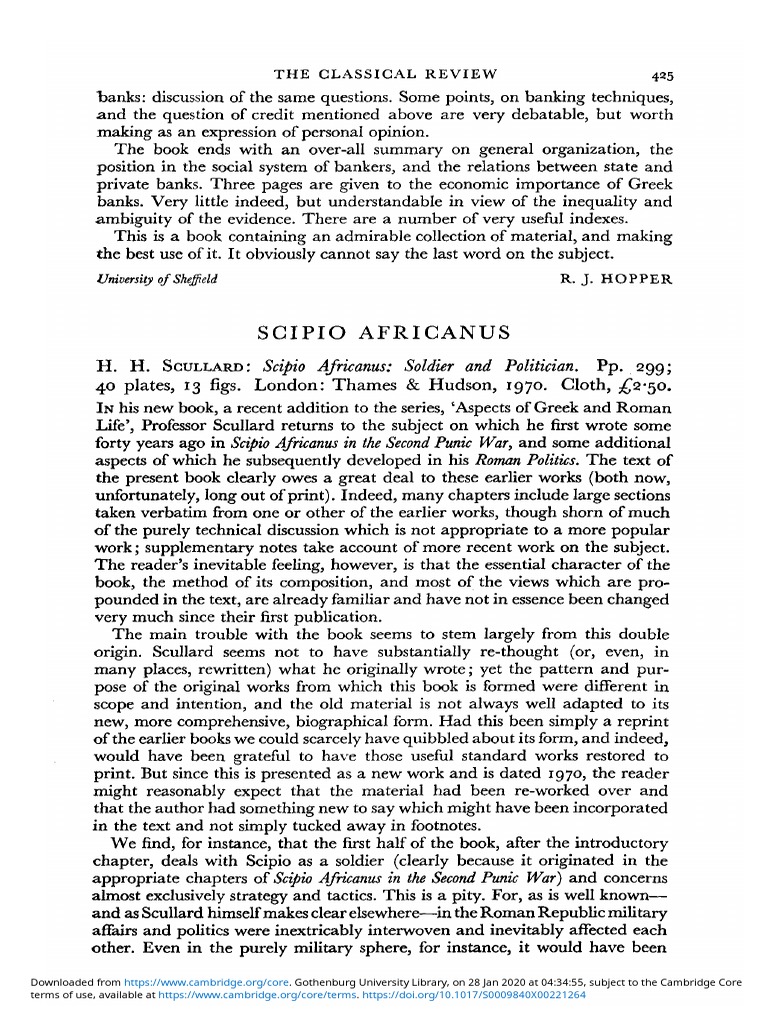 Review - Scipio Africanus. Soldier and Politician | PDF | Scipio ...
