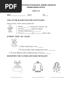 EVS Worksheet - Class I (Lesson 4: Clothes) | PDF | Clothing | Nature