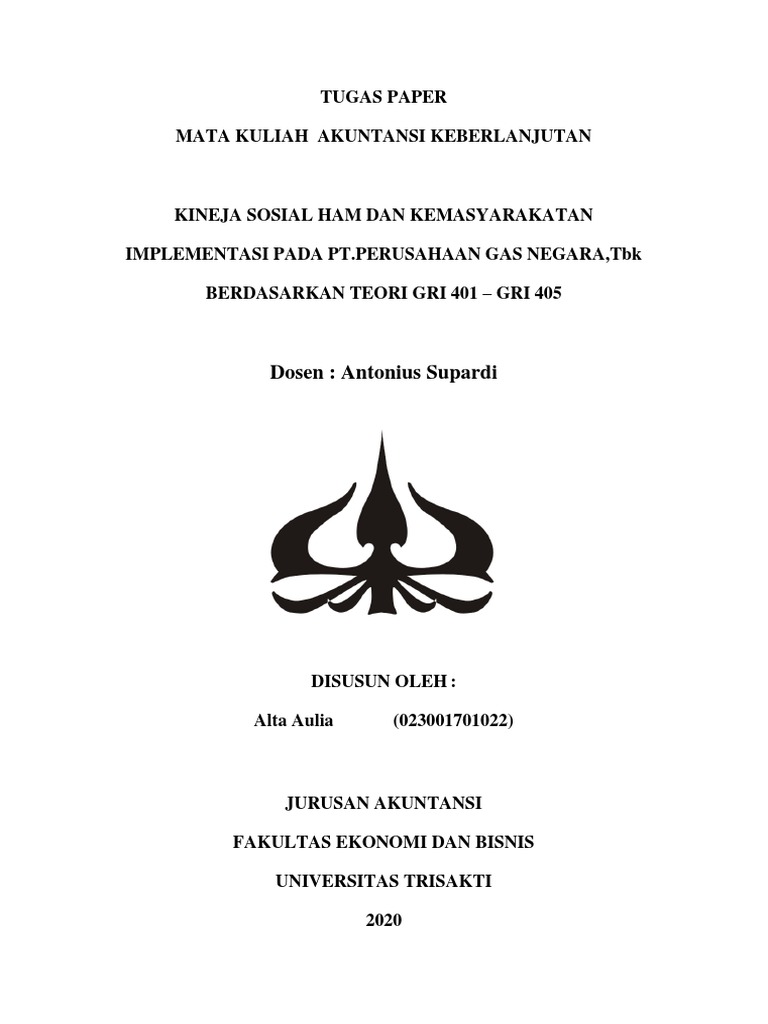 PTPGN - Alta - 023001701022 - Paper Akber - Gri 401-405 | PDF | Bisnis