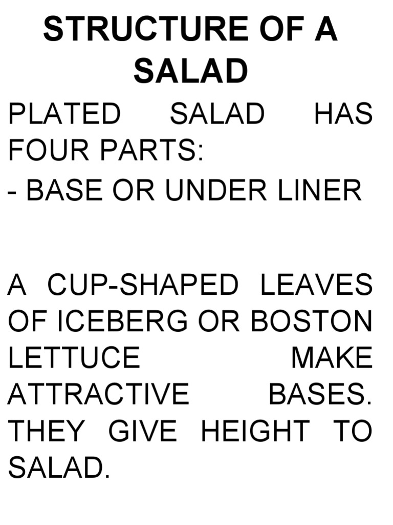 Structure of A Salad VS | PDF