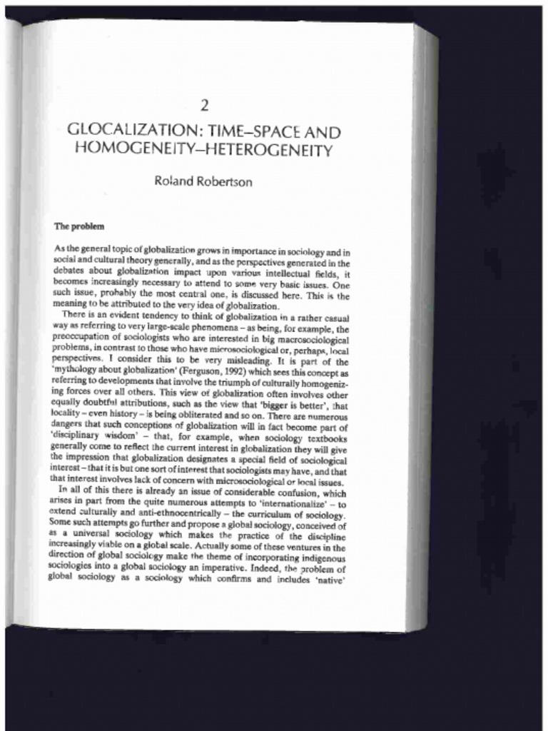 Chapter 2: Glocalization: Time-Space and Homogeneity-Heterogeneity | PDF