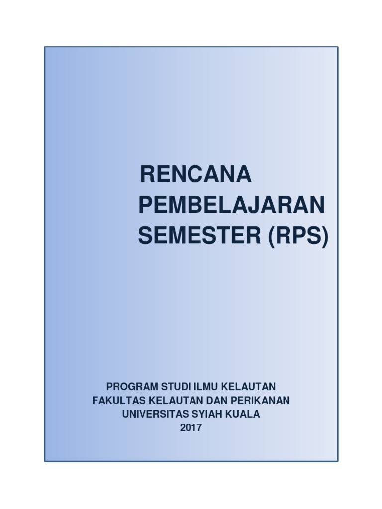Rencana Pembelajaran Semester (RPS) | PDF