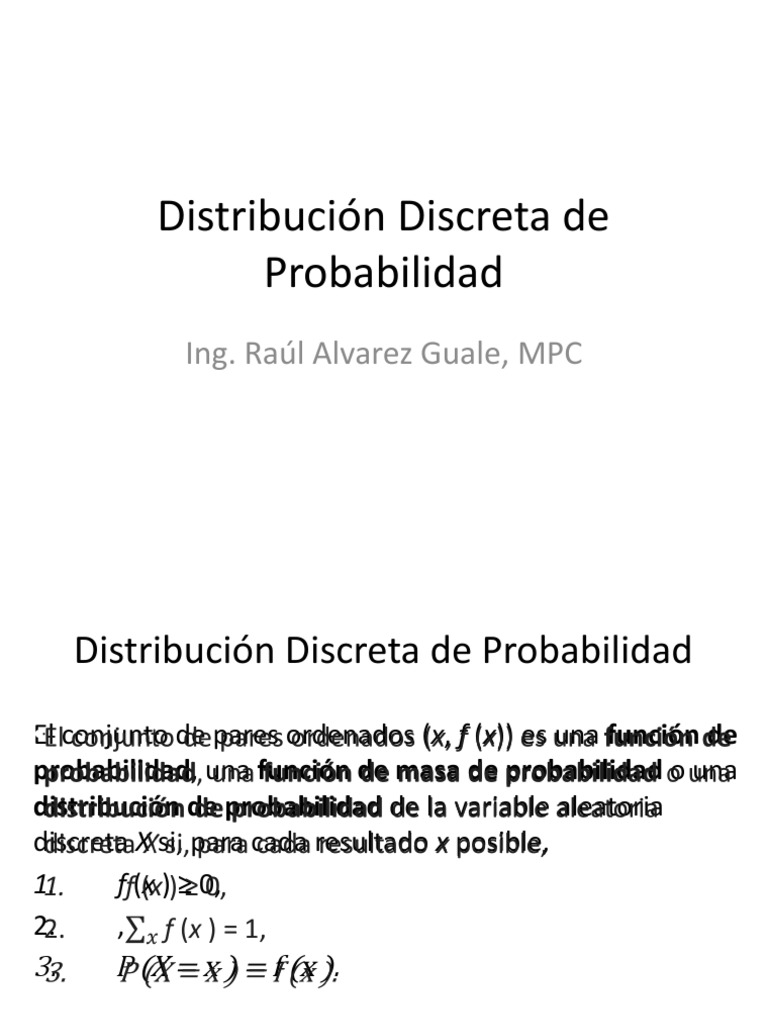 Distribución Discreta de Probabilidades | PDF | Variable aleatoria ...