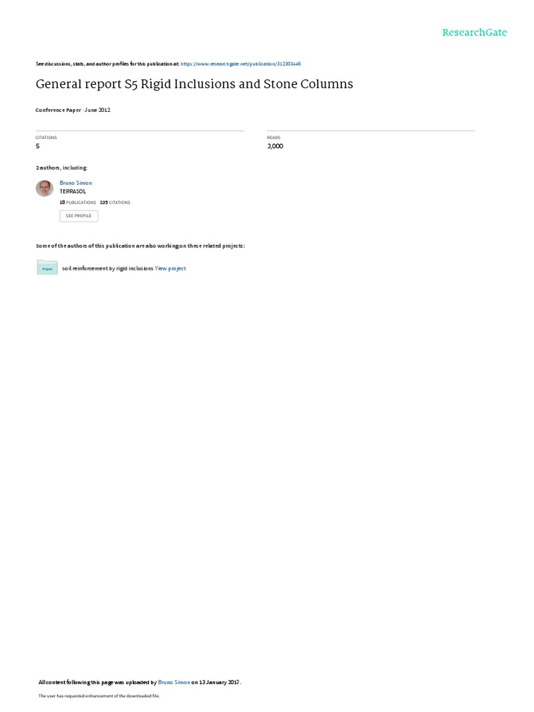 General Report S5 Rigid Inclusions and Stone Columns: June 2012 | PDF ...