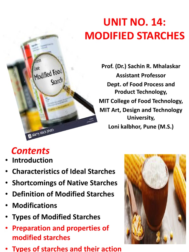 UNIT NO. 14: Modified Starches | PDF | Starch | Physical Sciences