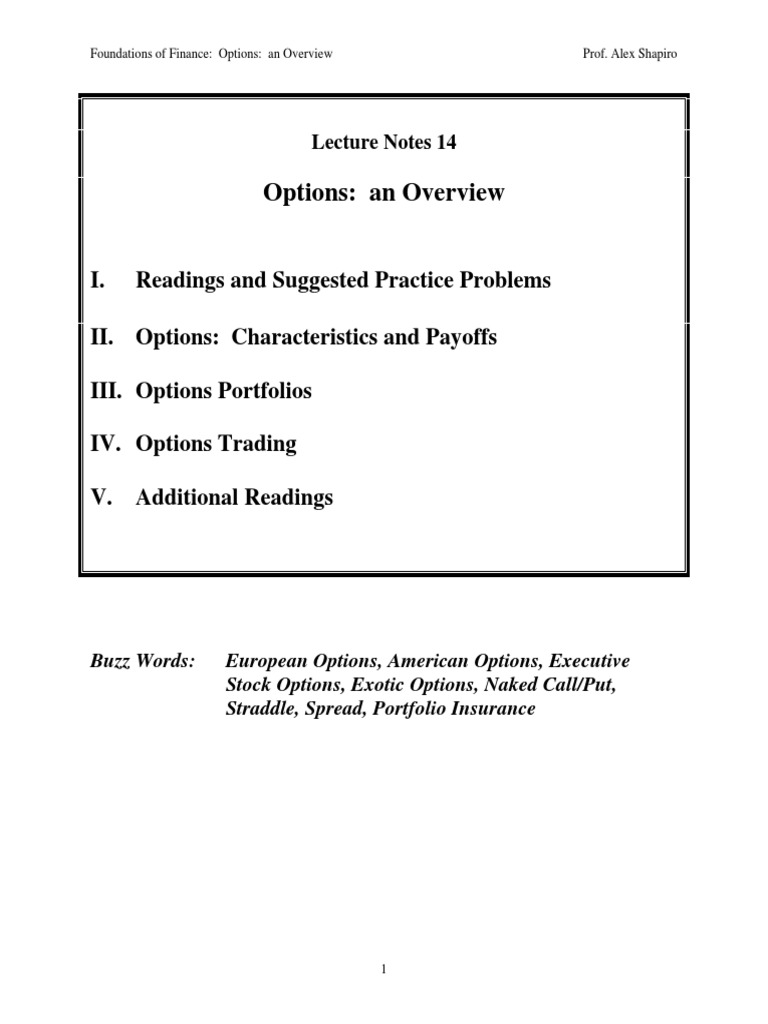 Options: An Overview | PDF | Option (Finance) | Bonds (Finance)