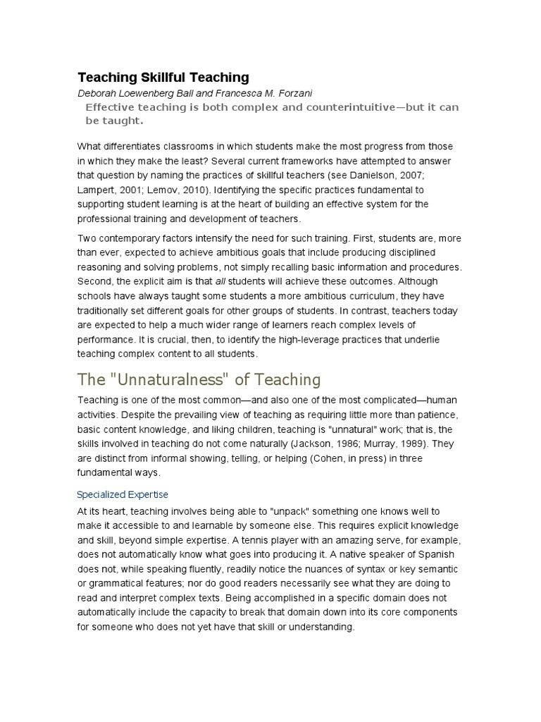 2 Teaching Skillful Teaching | PDF | Teachers | Learning