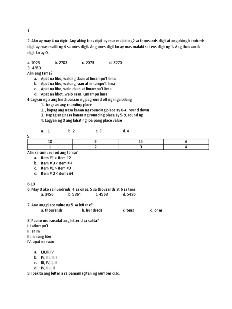 1st Quarterly Test in Math 3 | PDF