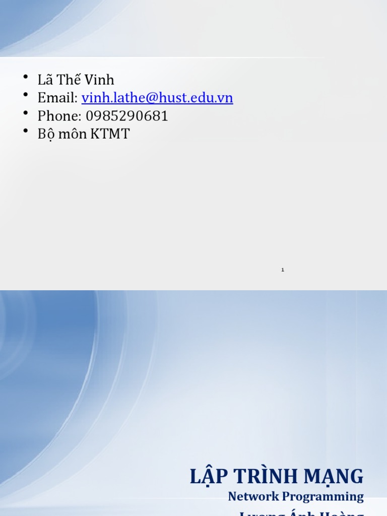 Lap Trinh Mang - La The Vinh - Slides | PDF