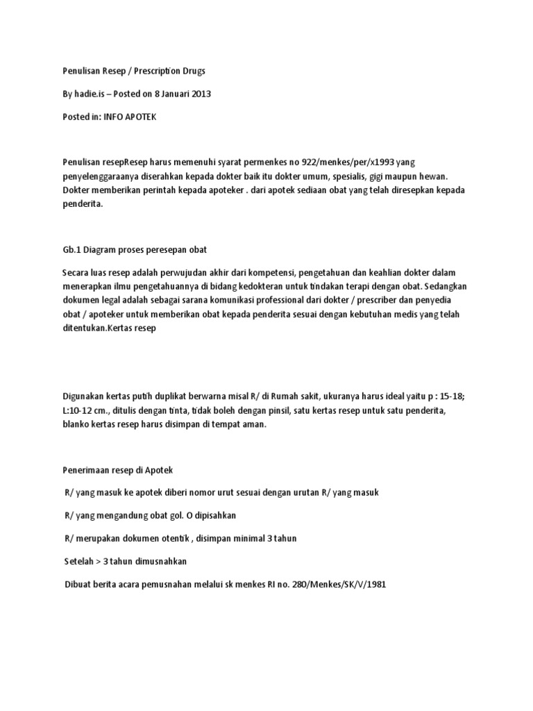 Panduan Penulisan Resep Obat | PDF