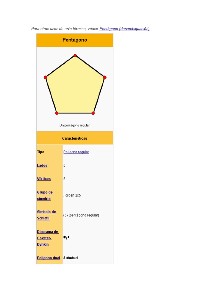 Características del pentágono regular | PDF | Geometría Convexa | Triángulo