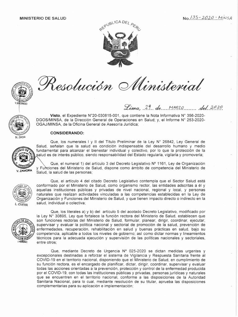 RM - 135 2020 Minsa PDF | PDF