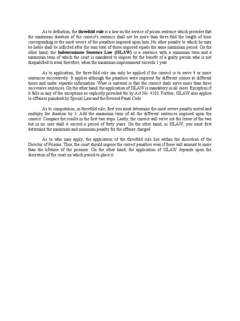 Threefold Rule in Criminal Law Explained | PDF