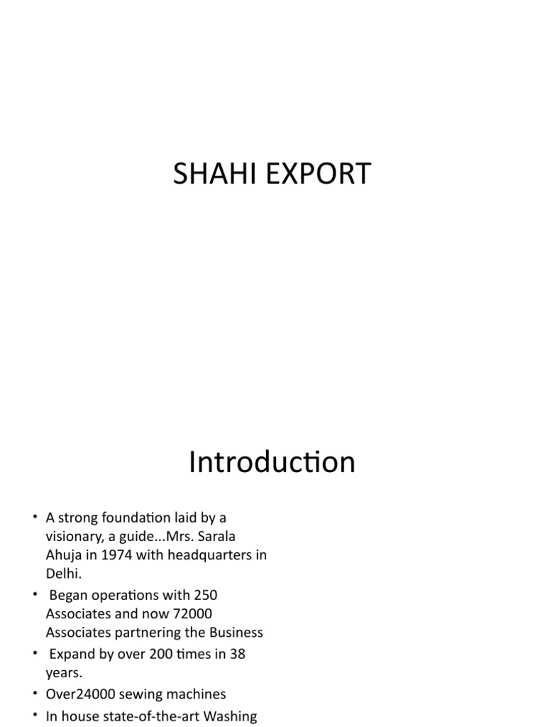 Shahi Export | PDF | Embroidery | Clothing