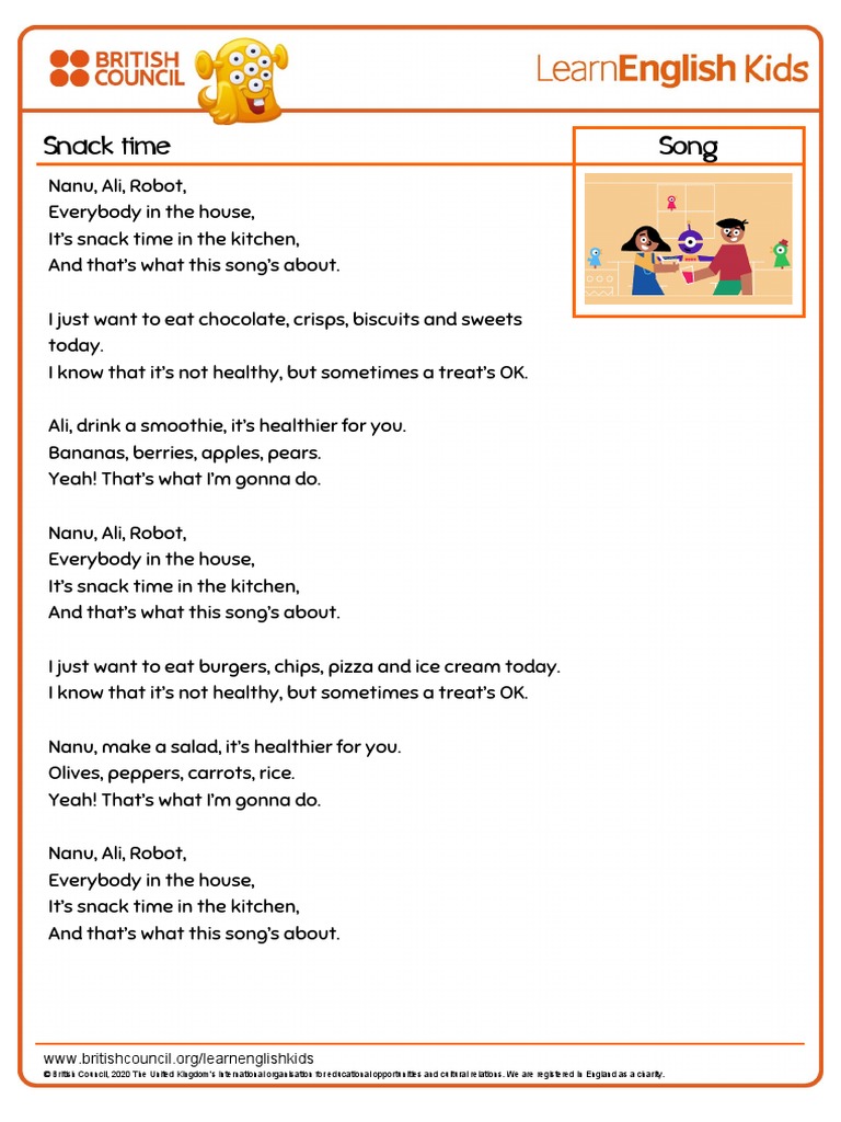 Songs Snack Time Lyrics | PDF
