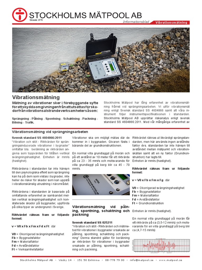 Stockholms Matpool Vibrationsmatning | PDF