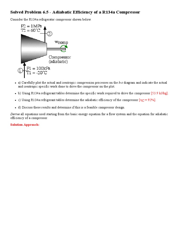 R134a Compressor Efficiency Analysis | PDF
