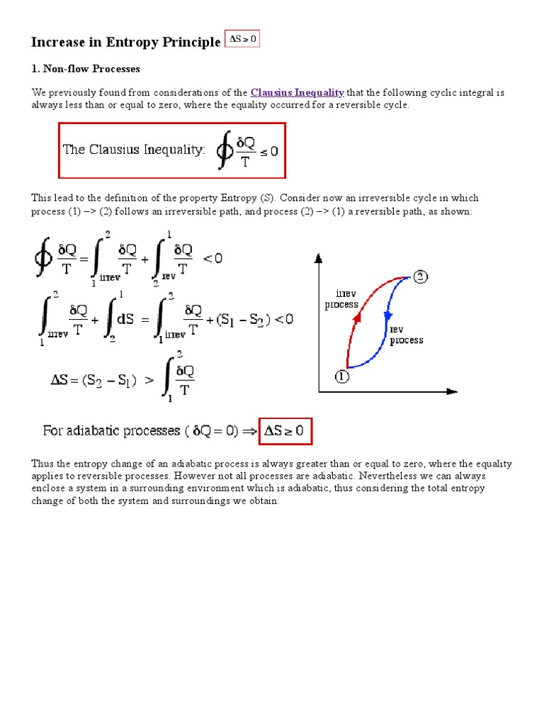 Increase in Entropy Principle - (Updated 5 - 18 - 11) | PDF