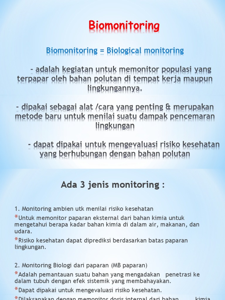 Biomonitoring | PDF