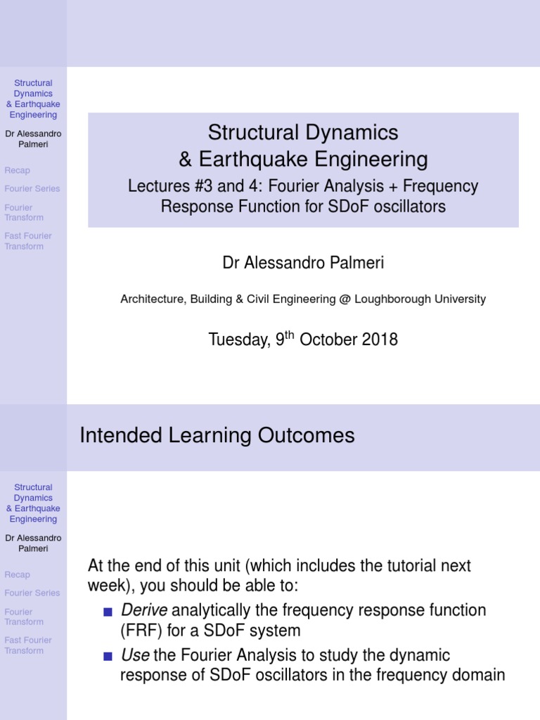 Structural Dynamics & Earthquake Engineering | PDF | Fast Fourier Transform | Discrete Fourier ...