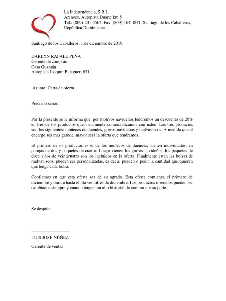 Ejemplo De Carta De Promoción Ejemplos De Cartas De Presentación