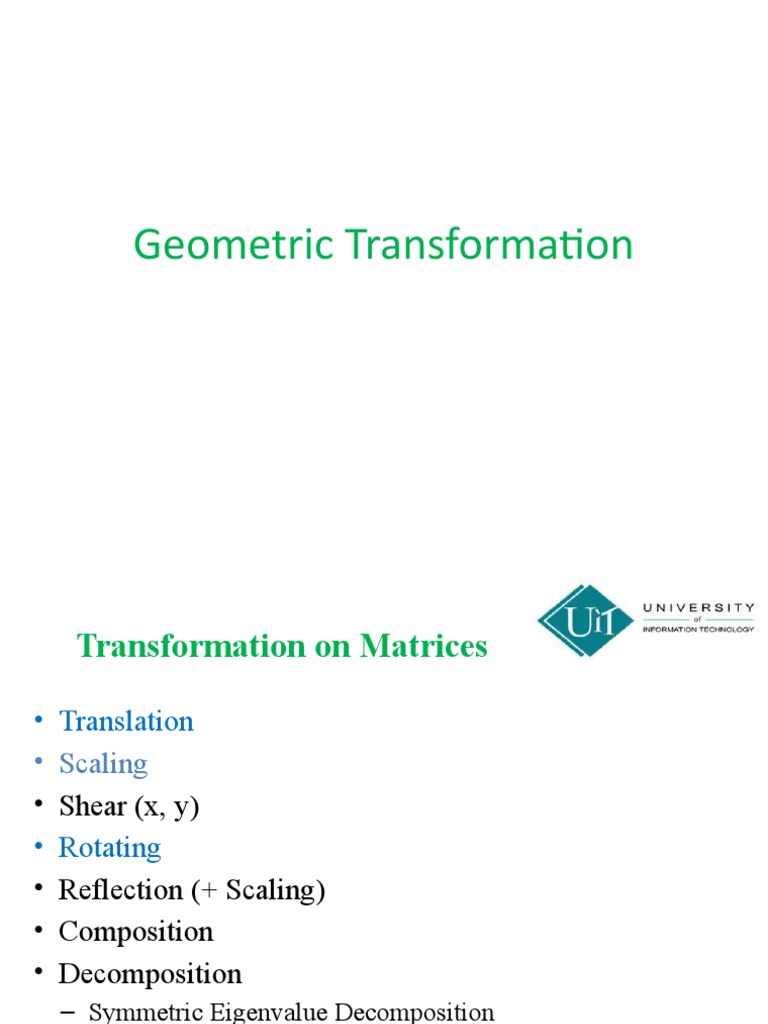 Chapter 3 Geometric Objects And Transformations Pdf Matrix