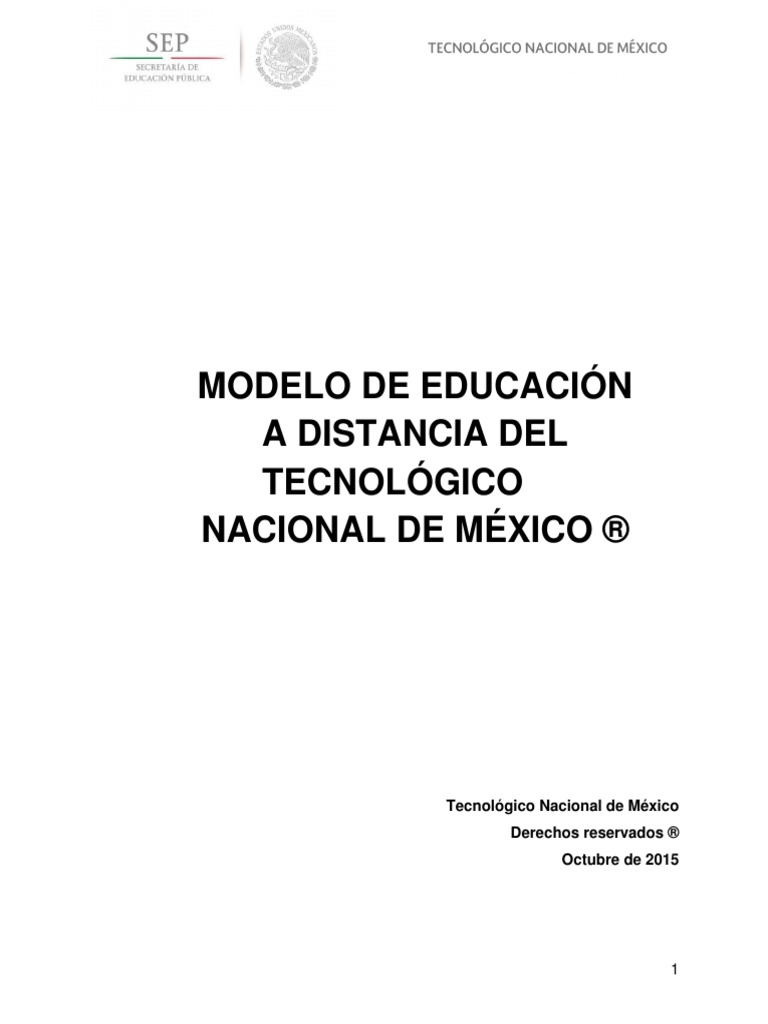 MODELO DE EDUCACIÓN A DISTANCIA DEL TECNM (Reducido) | PDF | Aprendizaje | Evaluación