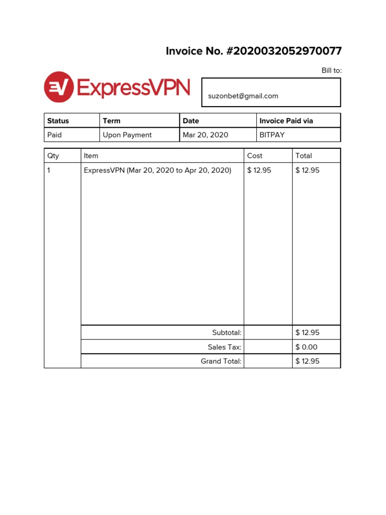 Invoice 2020032052970077 PDF | PDF