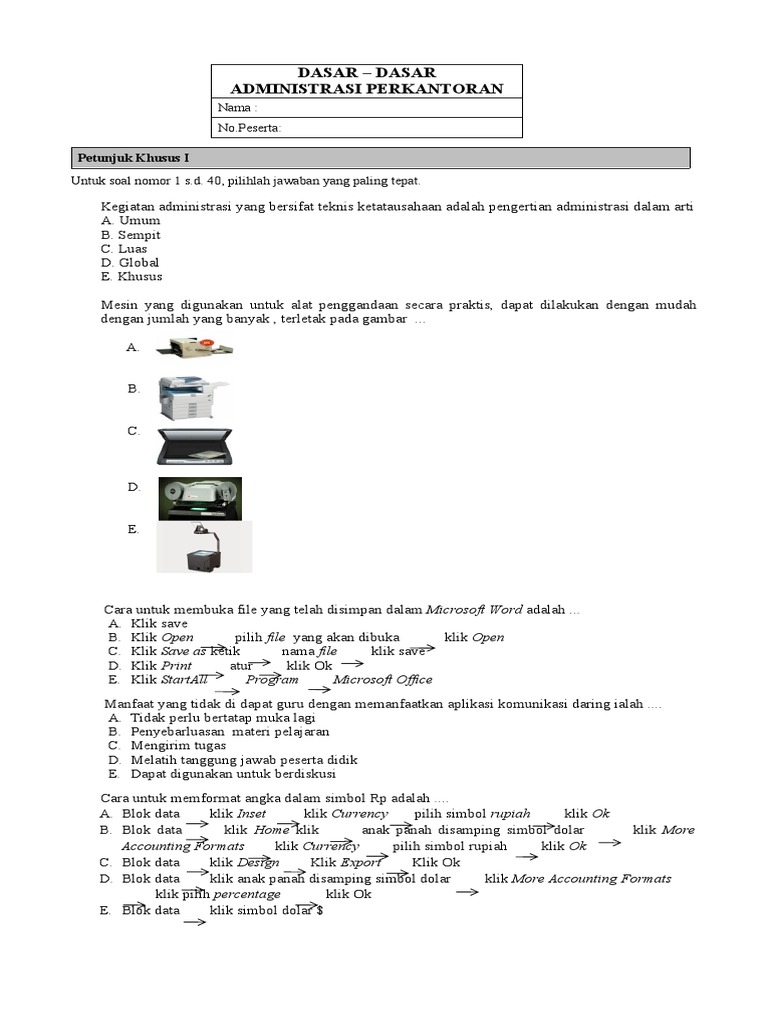 Soal Adm. Umum | PDF