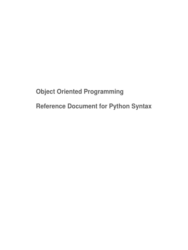 Oop Python Syntax 1 | PDF | Class (Computer Programming) | Method ...