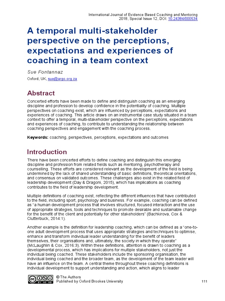 A Temporal Multistakeholder Perspective On The Perceptions Expectations ...