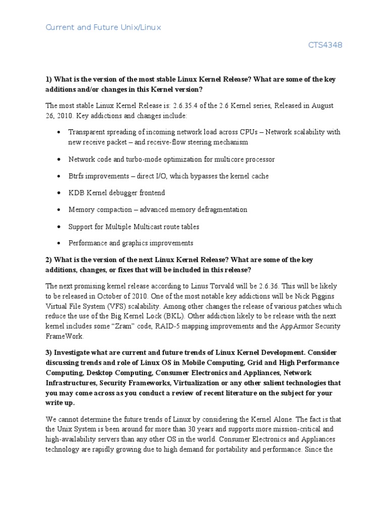 Current And Future Unixlinux Trends Pdf Linux Operating System 