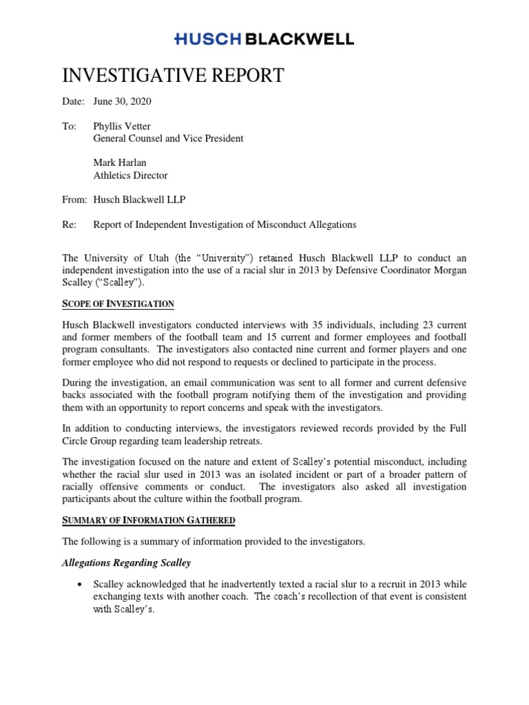 Independent Scalley Investigation | PDF