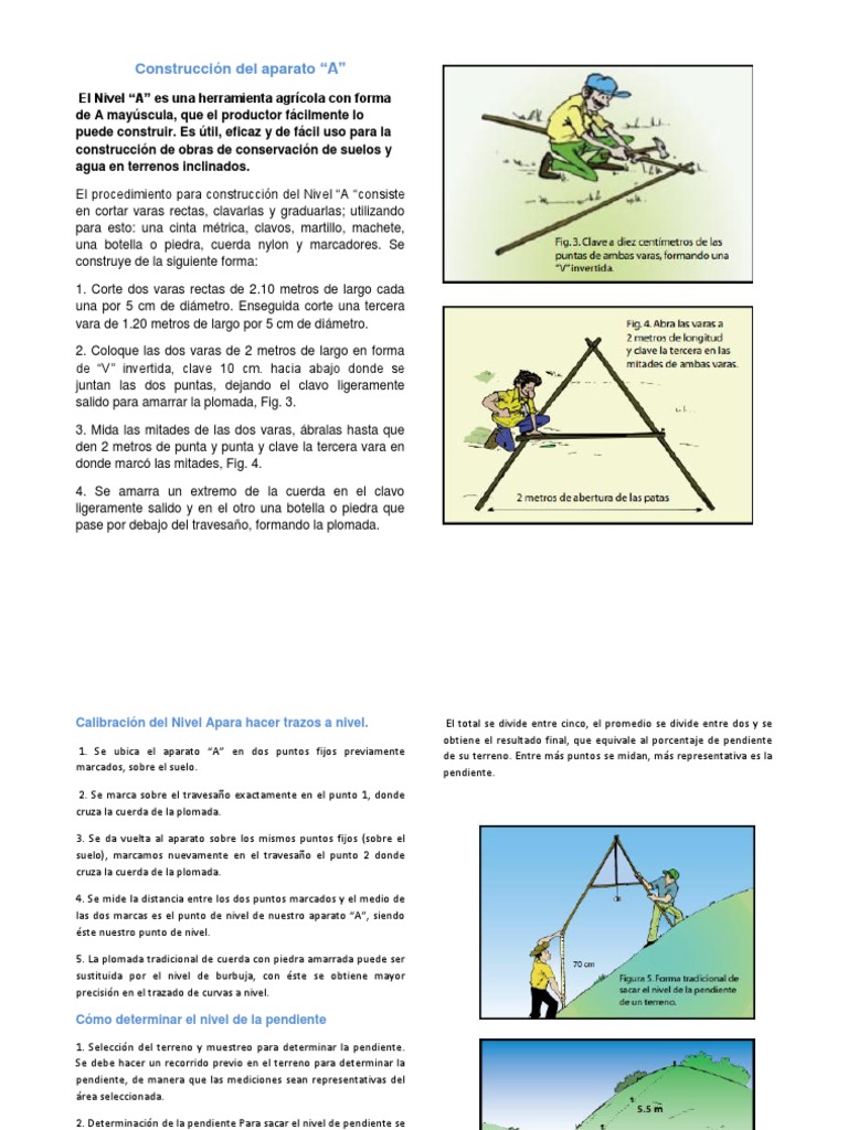 Guía para la construcción y uso del Nivel "A | PDF | Pendiente | Suelo
