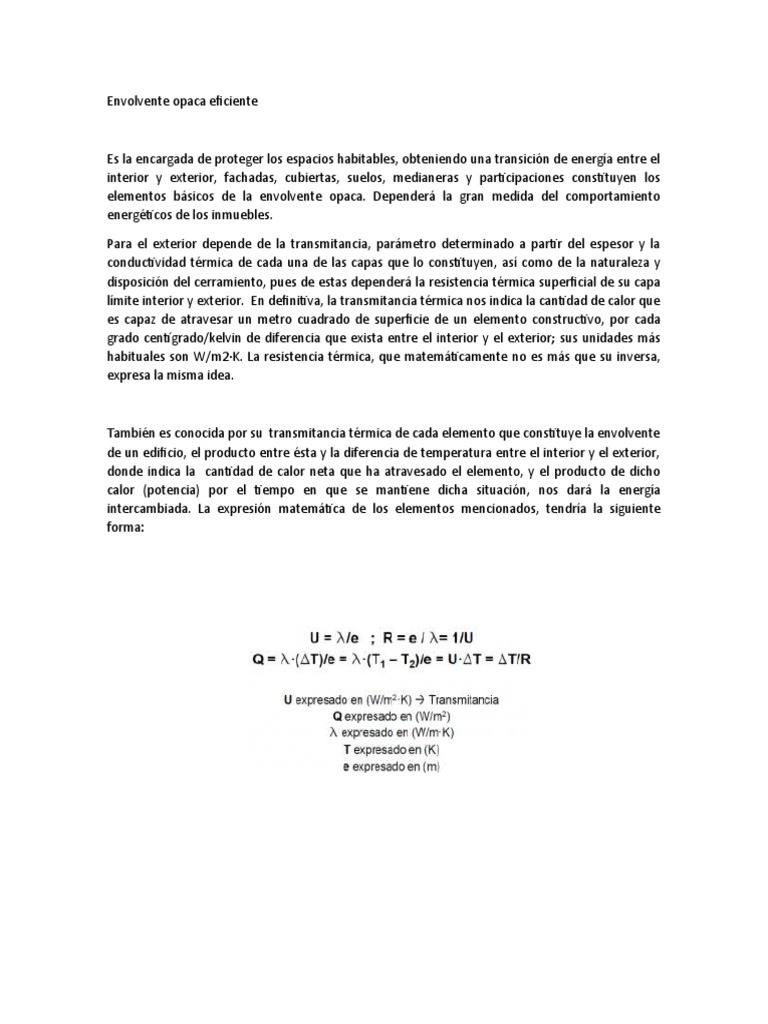 Optimización de la Envolvente Opaca | PDF | Ventana | Conduccion termica