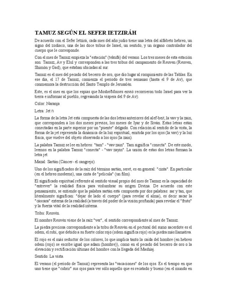 Tamuz: Significado y Enseñanzas | PDF | Libro de Deuteronomio | Tora
