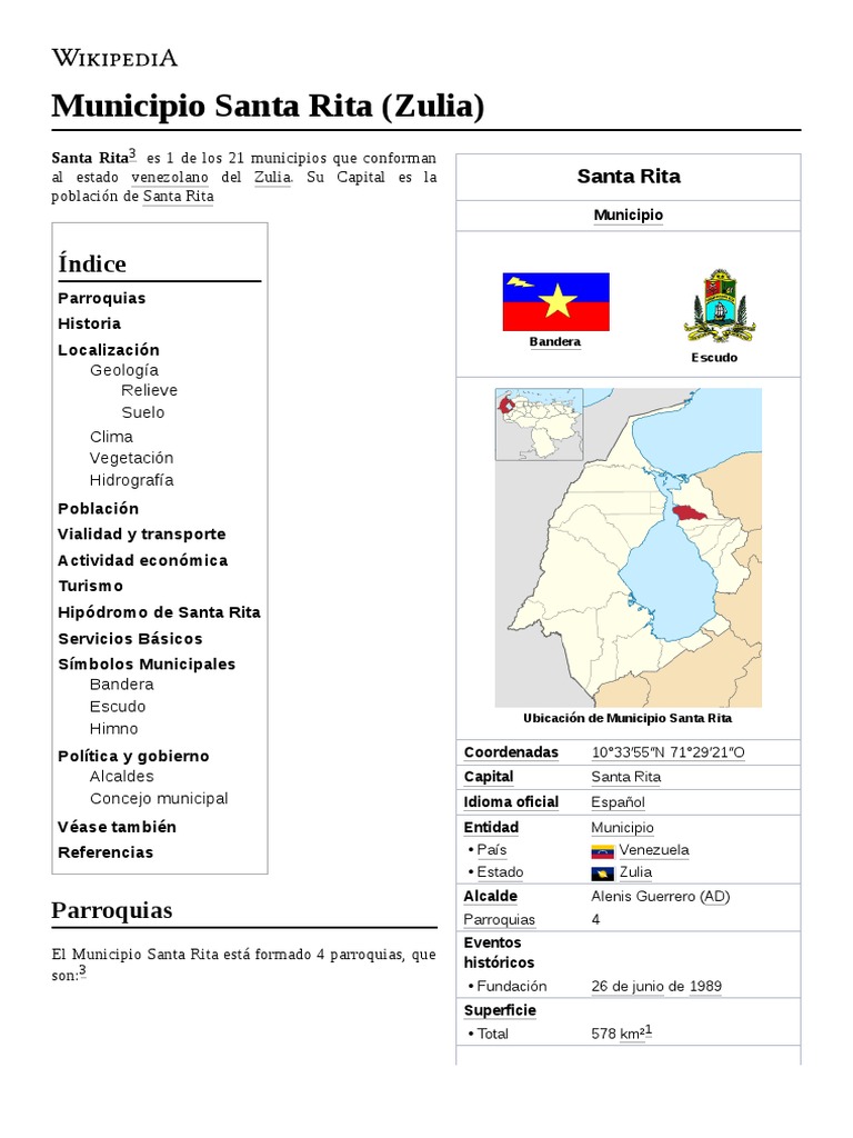 Municipio Santa Rita (Zulia) | PDF | Alcalde | Venezuela