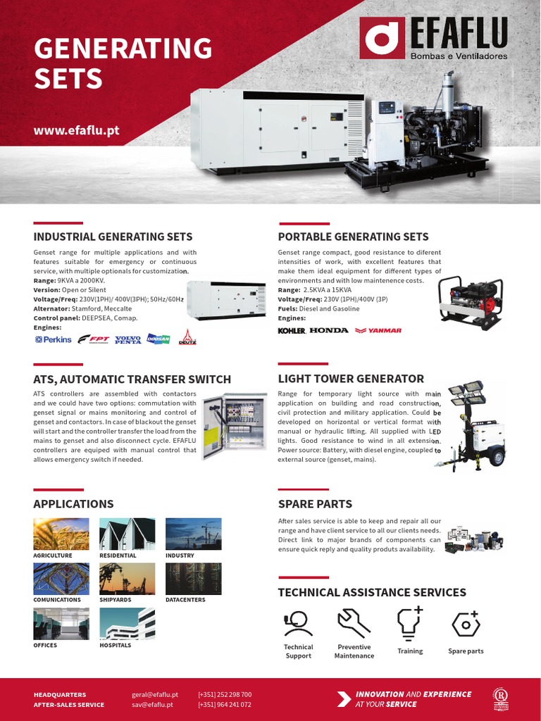 Generating Sets: WWW - Efaflu.pt | PDF | Mains Electricity | Pump