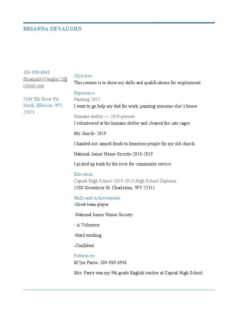 Devaughn Brianna Resume | PDF