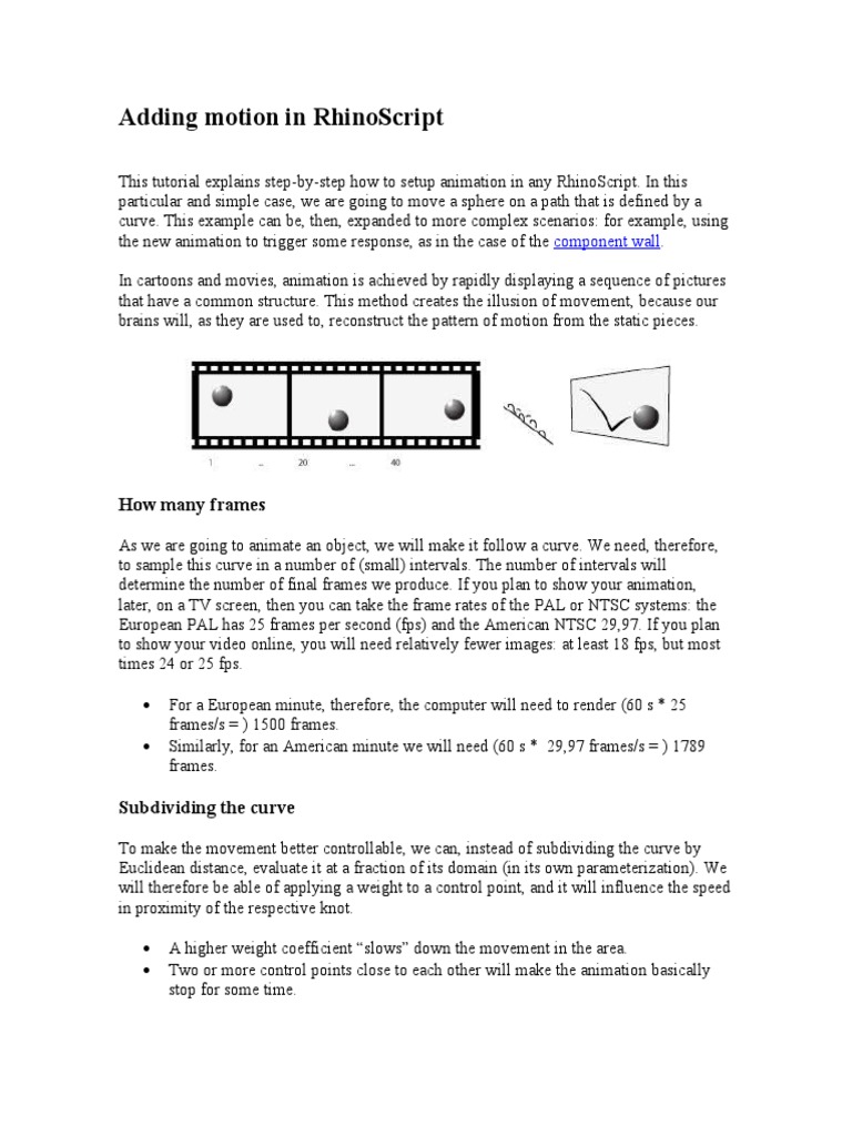 Adding Motion in RhinoScript | PDF | Film Frame | Frame Rate