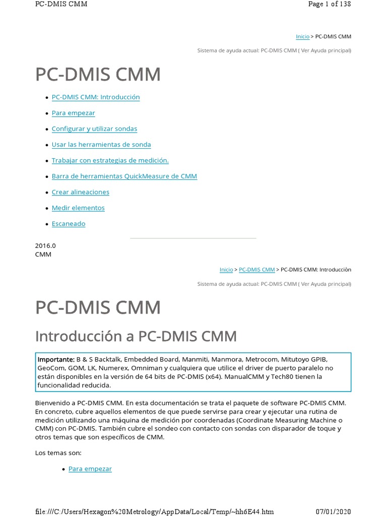 Manual PCDmis 2016 | PDF | Ventana (informática) | Medición