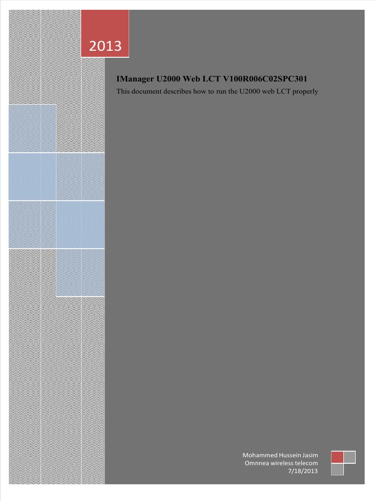 U2000 Web LCT Setup Guide | PDF | Login | World Wide Web